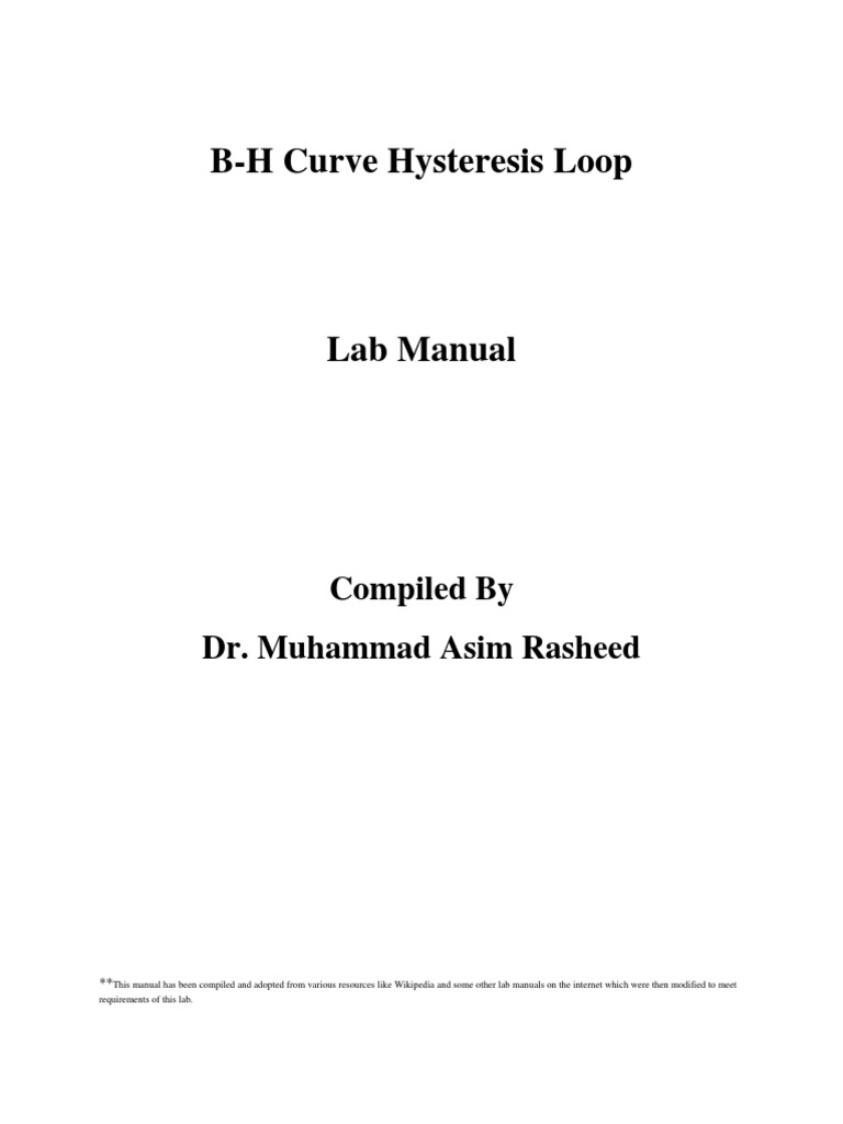 BHCurve Labmanual | PDF | Ferromagnetism | Magnetism
