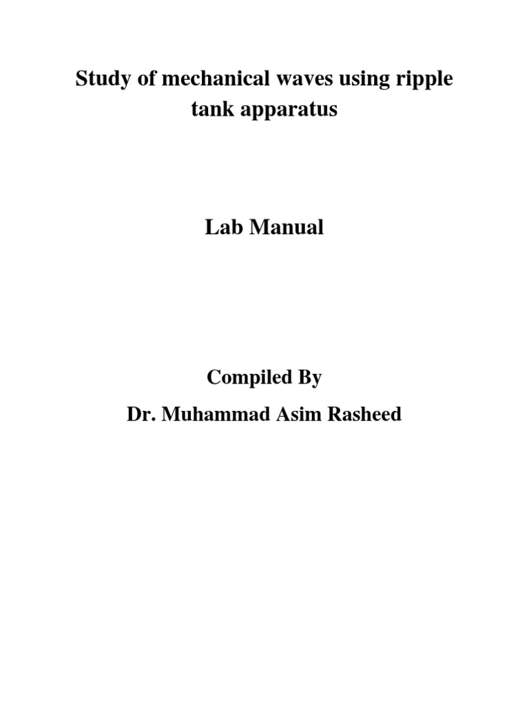Ripple Tank Lab Manual | PDF | Waves | Wavelength