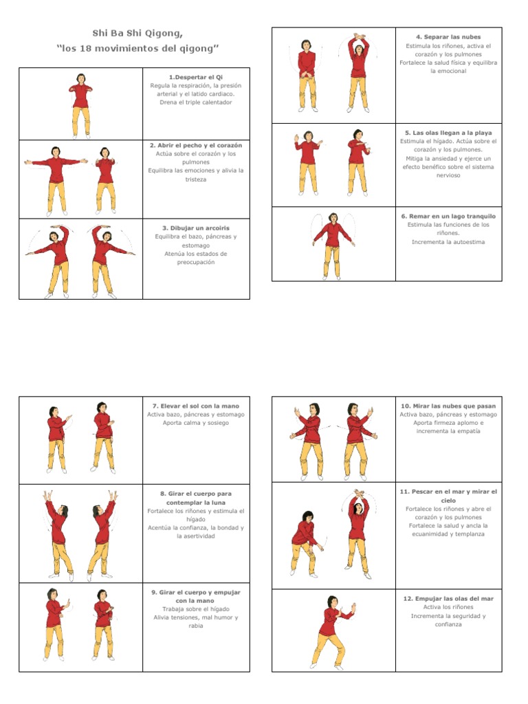 Beneficios de los 18 Movimientos de Qigong | PDF | Qigong | Corazón