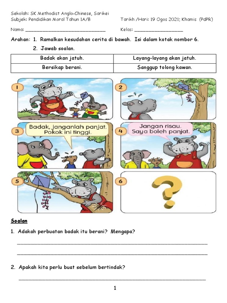 Lembaran Kerja 2 PDPR PM 1AB Pada 19 Ogos 2021 PDF | PDF