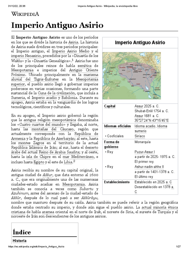 Imperio Antiguo Asirio | PDF | Asiria | Mesopotamia