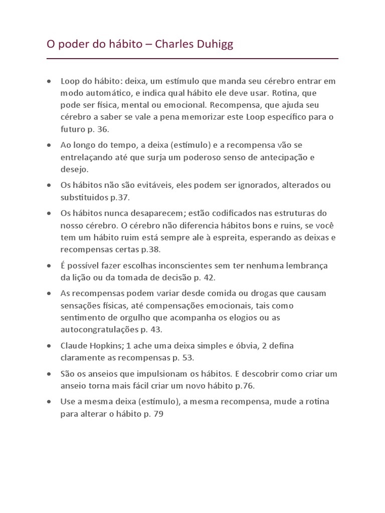 Livro - O Poder Do Hábito | PDF