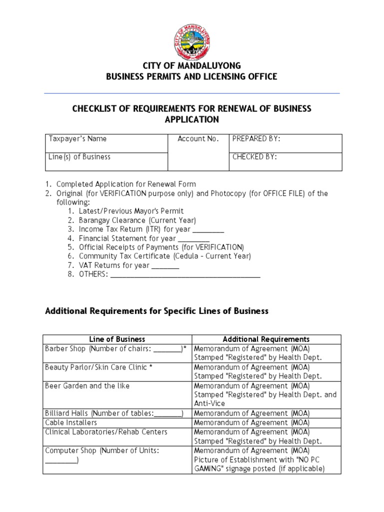 Mandaluyong Business Permit Renewal Guide | PDF | Government Finances ...
