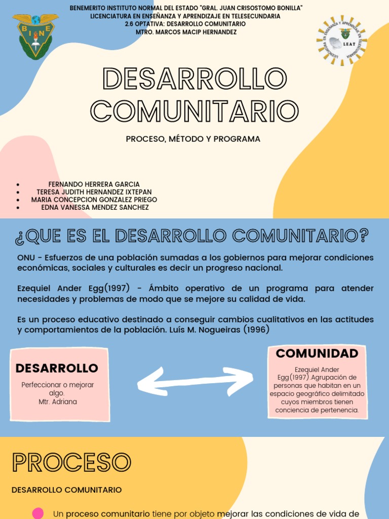 Presentación Desarrollo Comunitario | PDF | Planificación | Trabajo Social