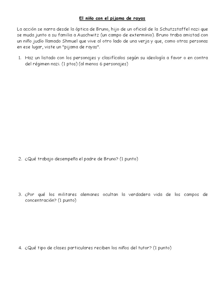 El Niño Con El Pijama de Rayas | PDF