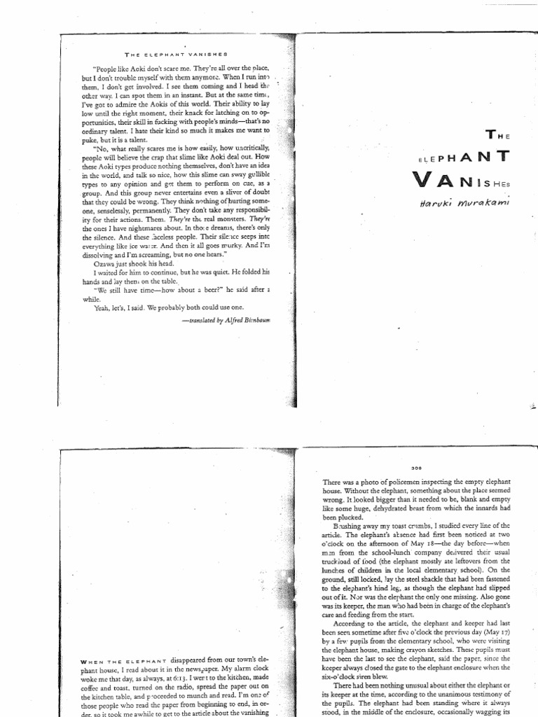 Haruki Murakami - The Elephant Vanishes | PDF
