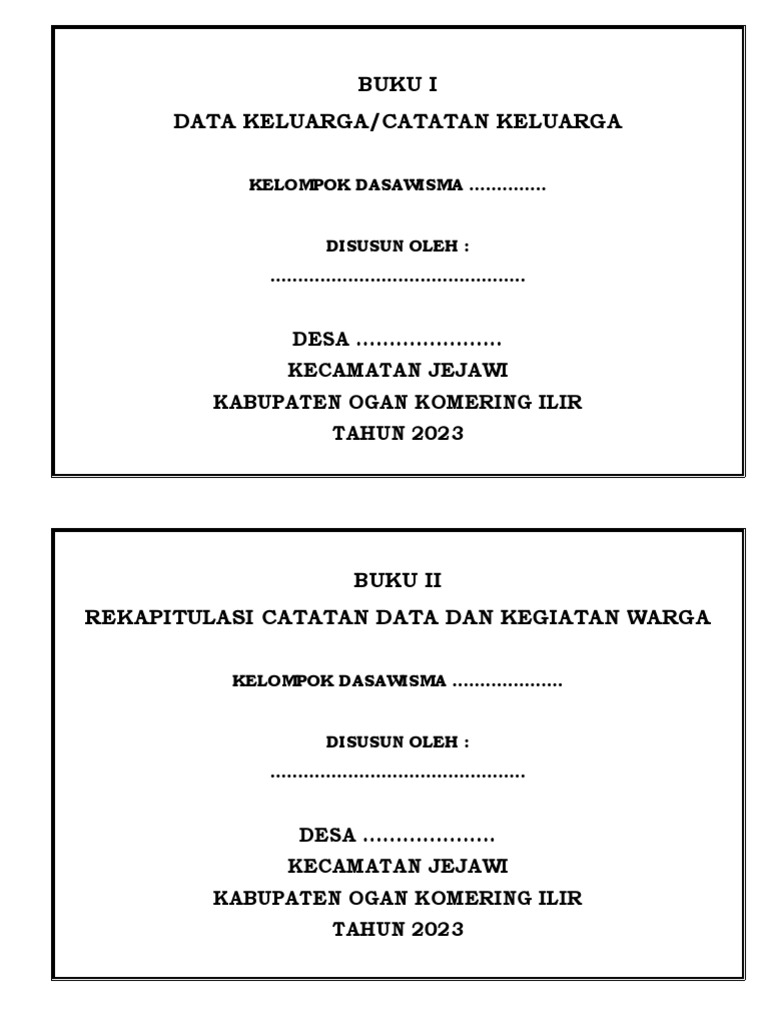 Contoh Mapping Dasawisma 2023 | PDF