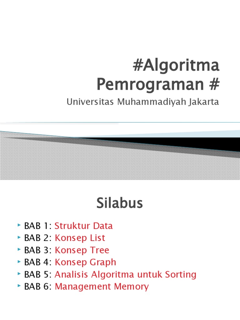 Silabus Algoritma Pemrograman | PDF | Metode & Bahan Ajar | Komputer