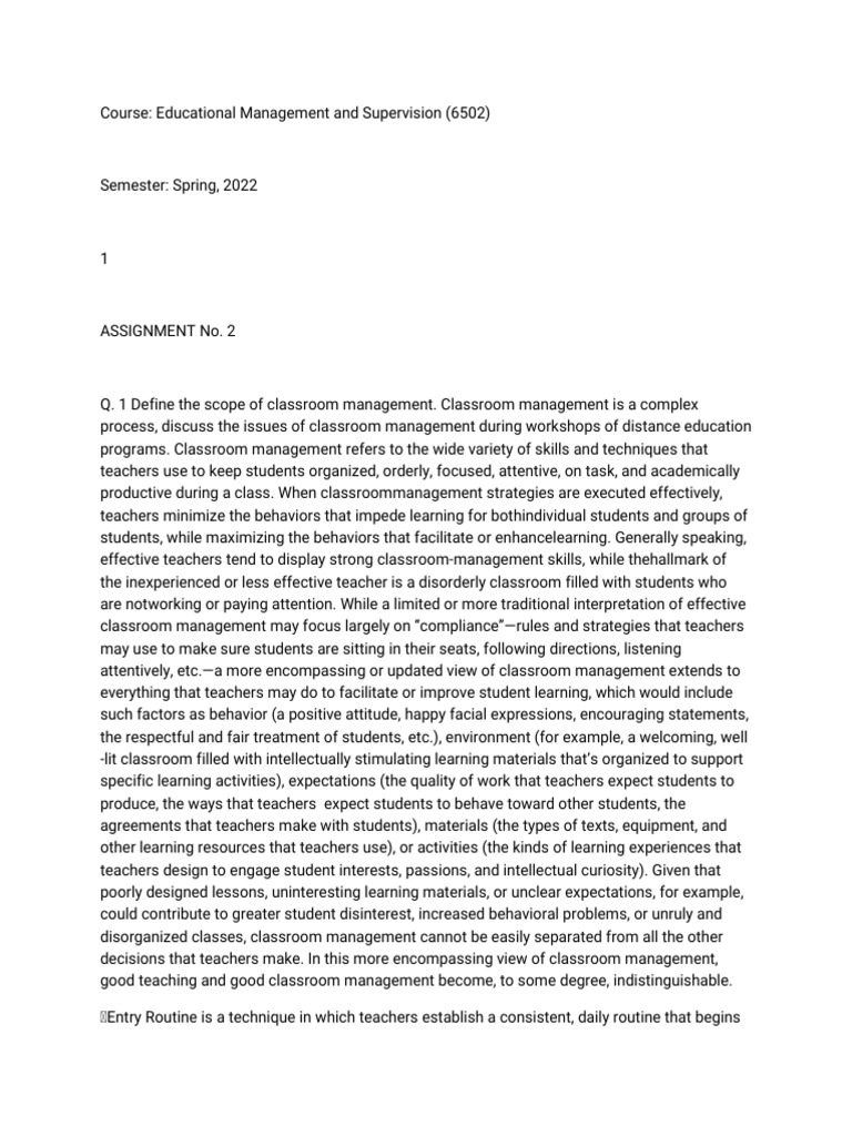 5602 2 | PDF | Classroom Management | Teachers