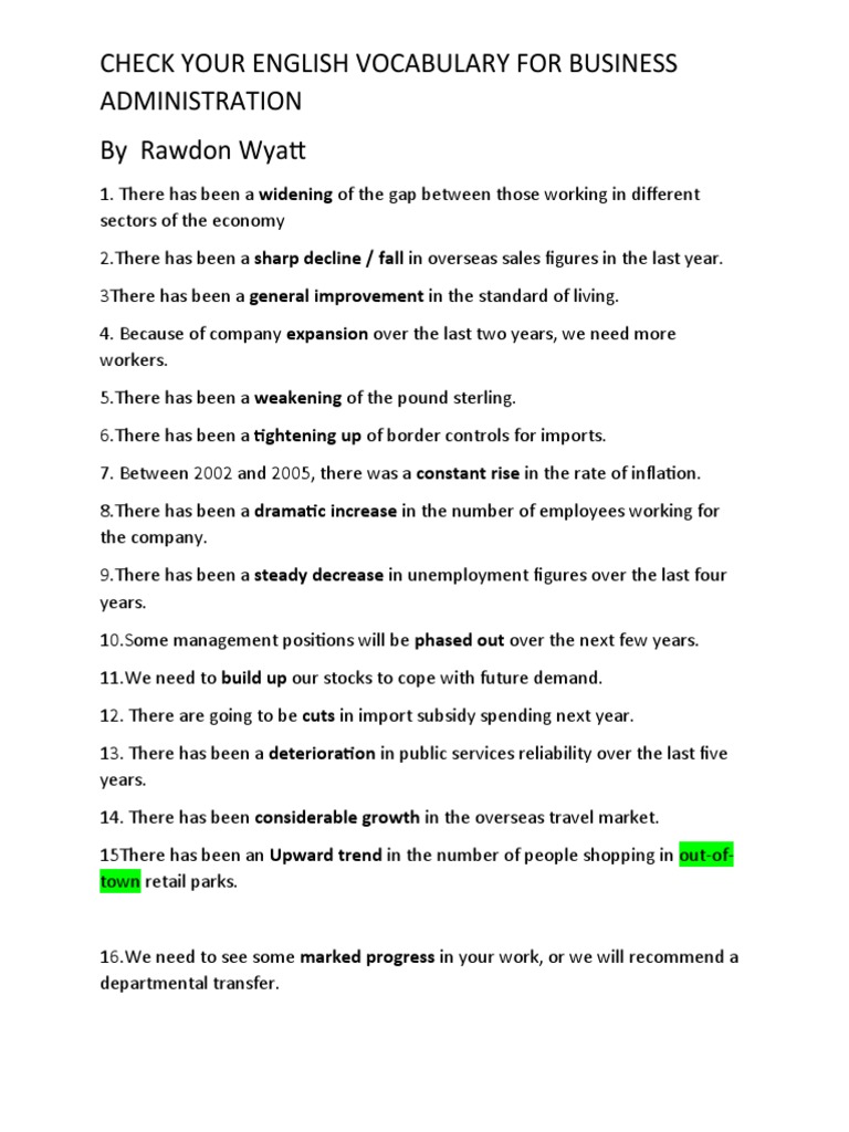 Business Vocabulary Check Guide | PDF