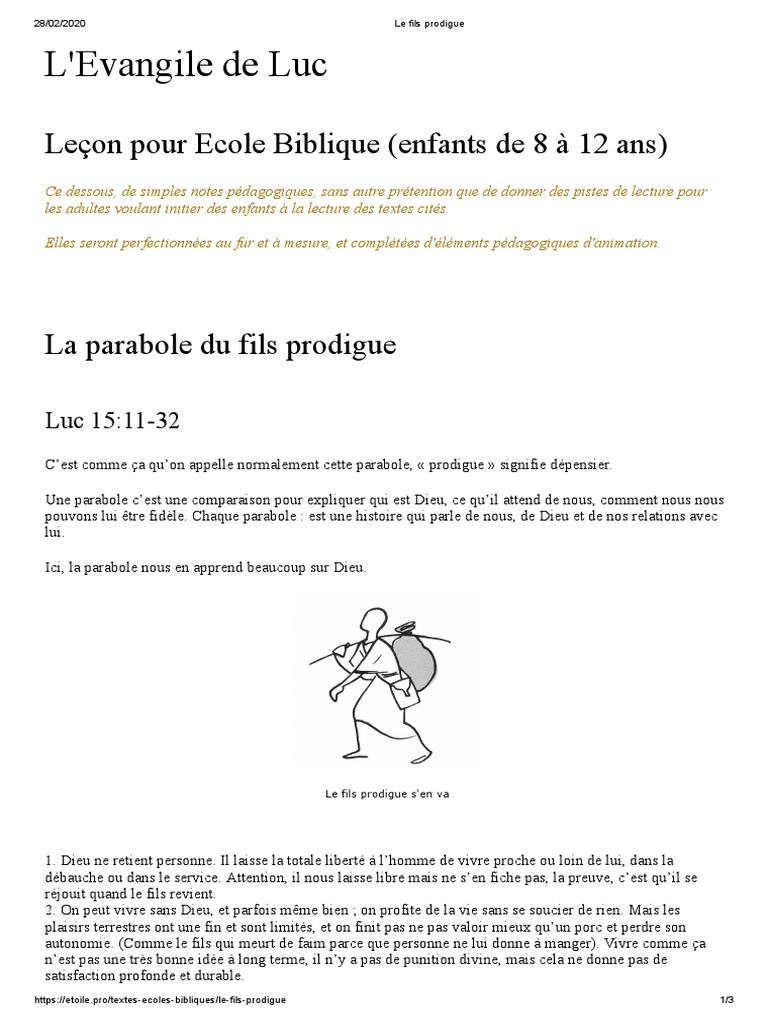 La parabole du fils prodigue expliquée | PDF | Amour | Dieu