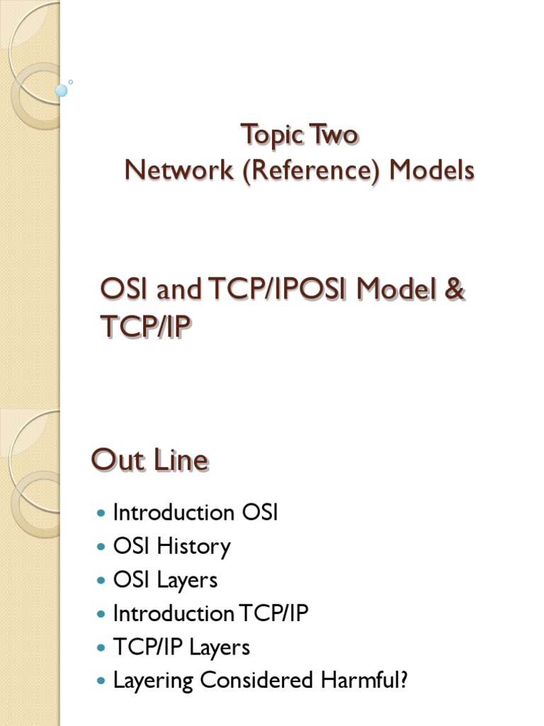 Topic 2-Network Reference Models | PDF | Osi Model | Internet Protocol ...