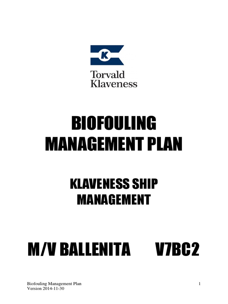 Ballenita Biofouling BFMP Final | PDF | Ships | Invasive Species