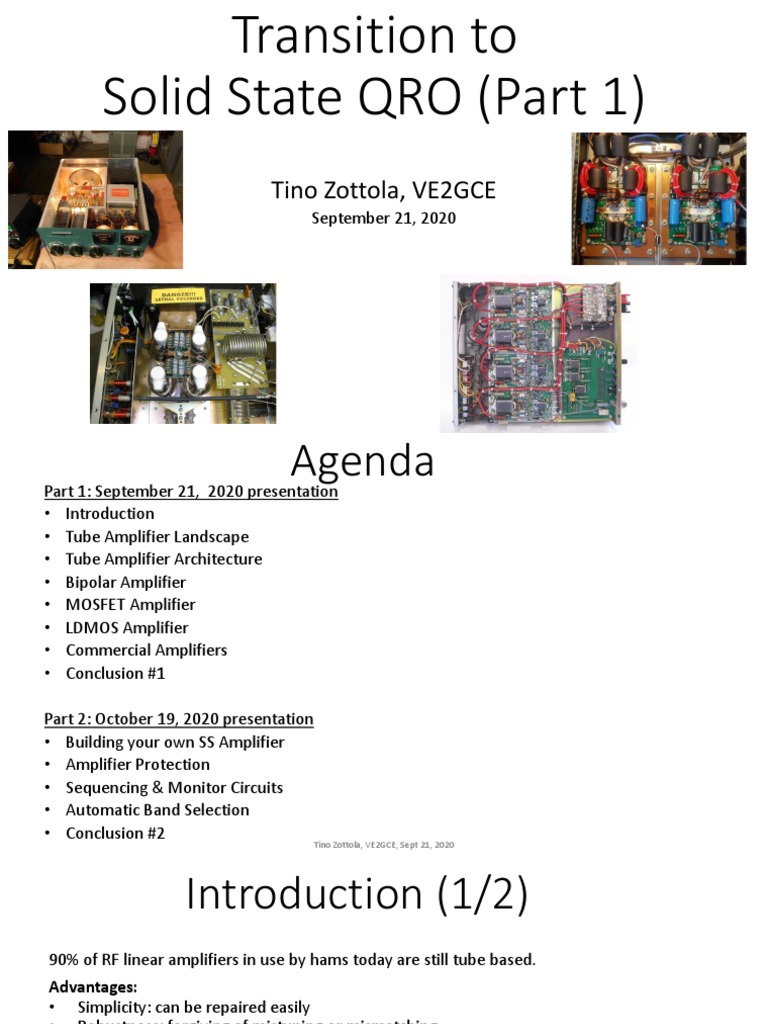 Transition To Solid State QRO Part 1 | PDF | Amplifier | Vacuum Tube