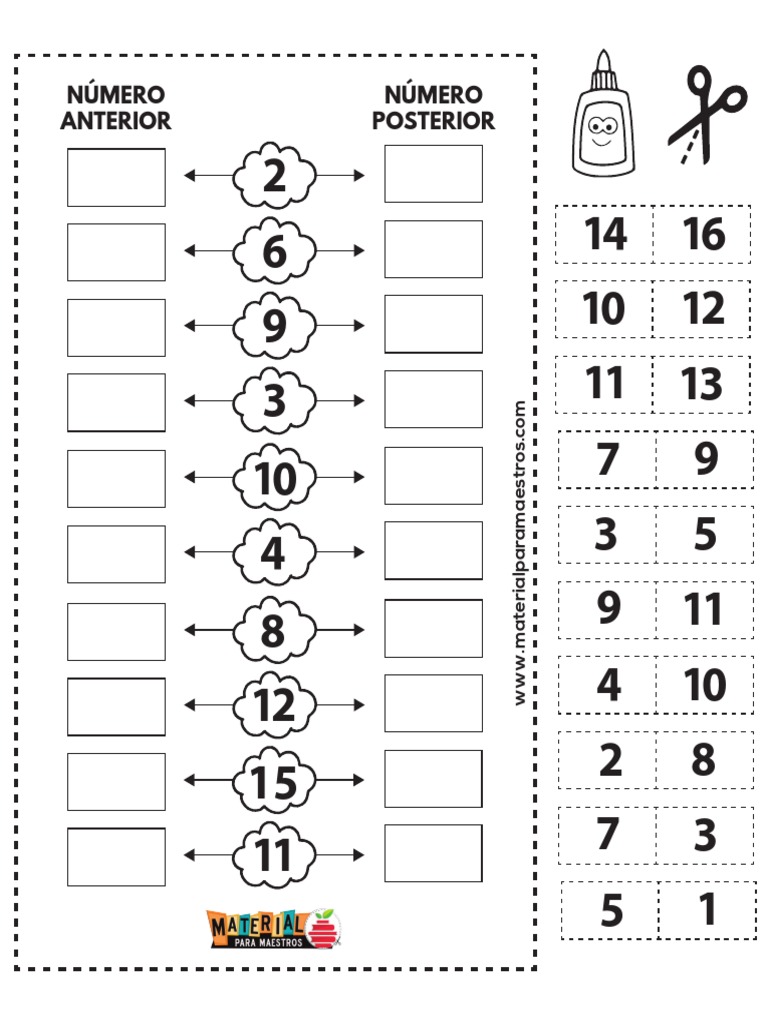 Actividades de Numeros Anterior y Posterior | PDF