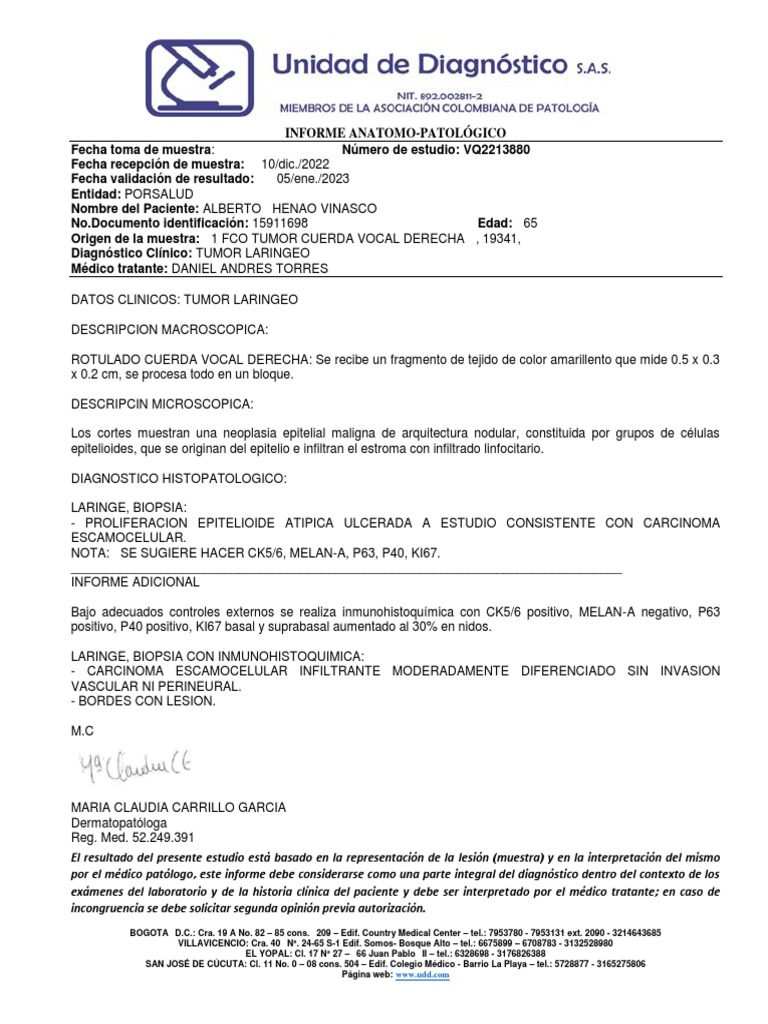 Alberto Henao Vinasco | PDF | Neoplasias | Epidemiología