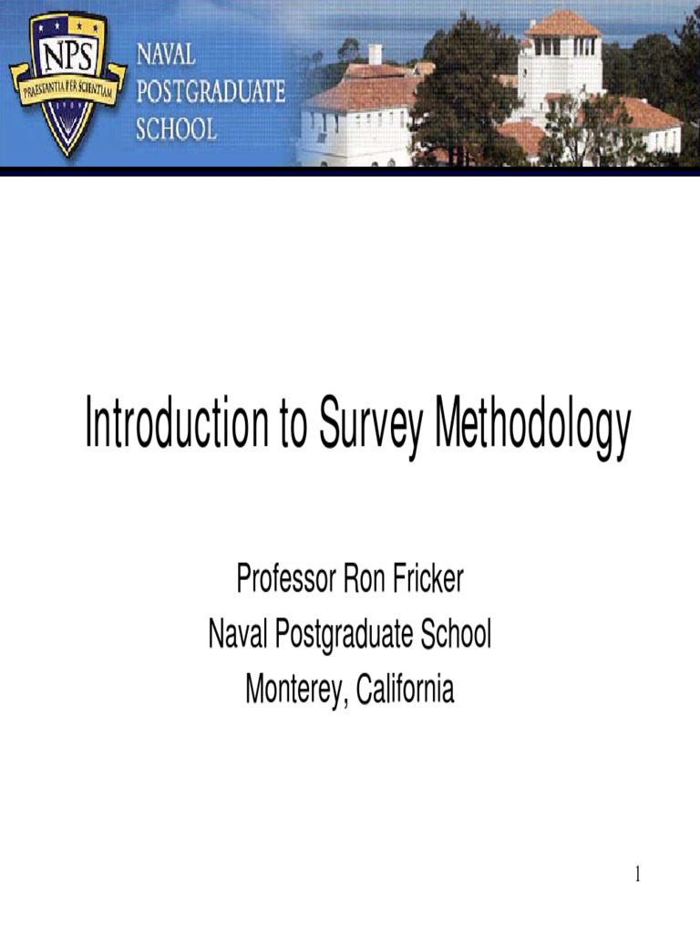 Lecture 1 - Introduction To Survey Methodology | PDF | Survey ...