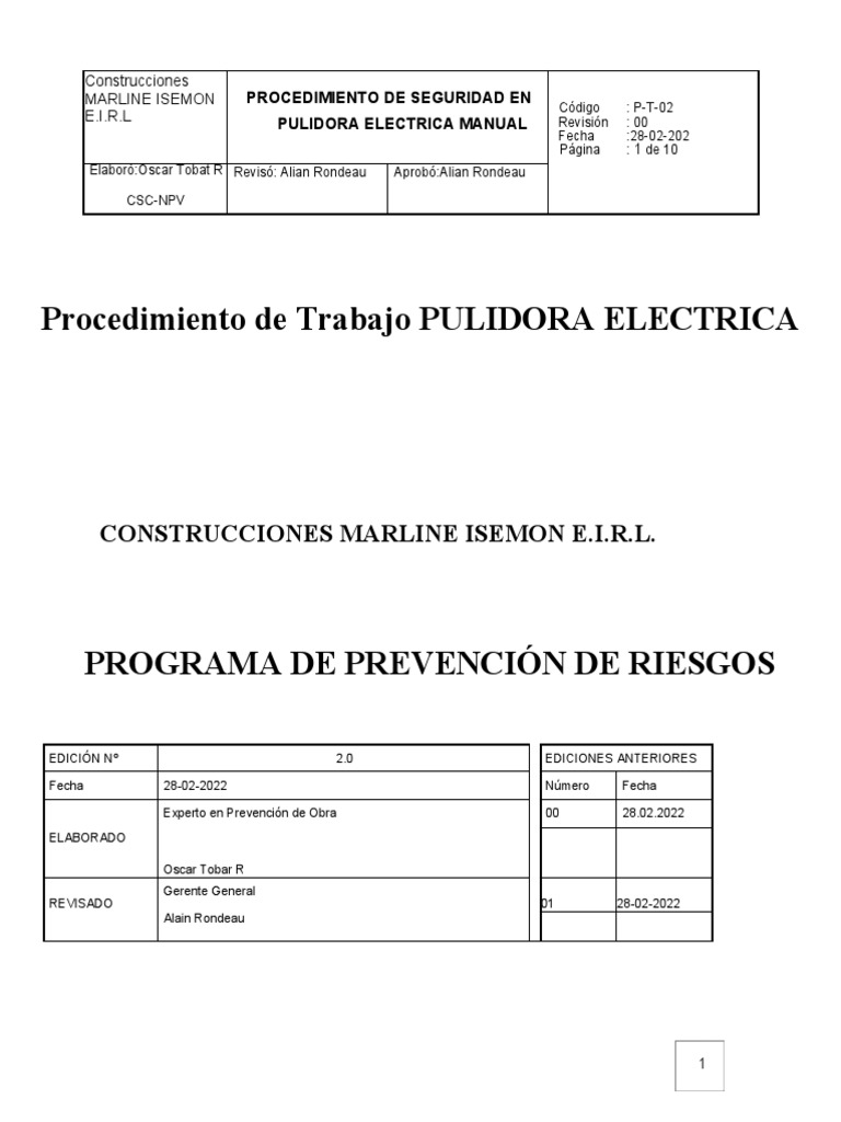 PTS Pulidora Electrica Manual | Descargar gratis PDF | Enchufes y tomas de corriente alterna ...