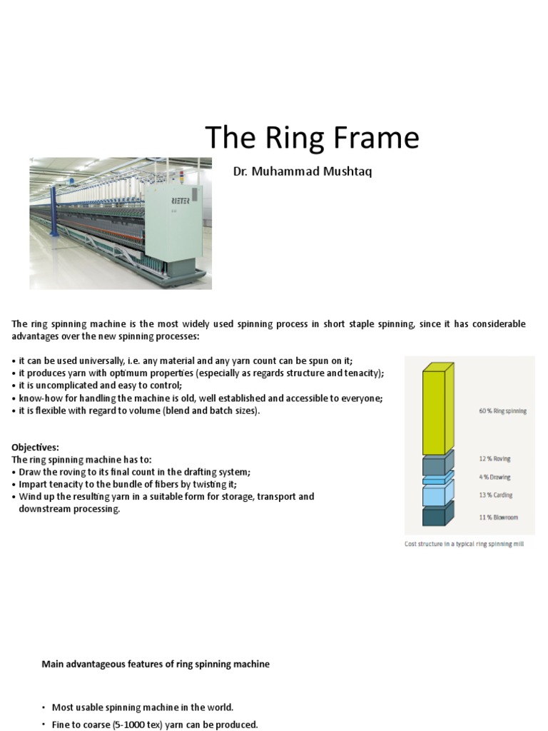 The Ring Frame | Download Free PDF | Spinning (Textiles) | Yarn