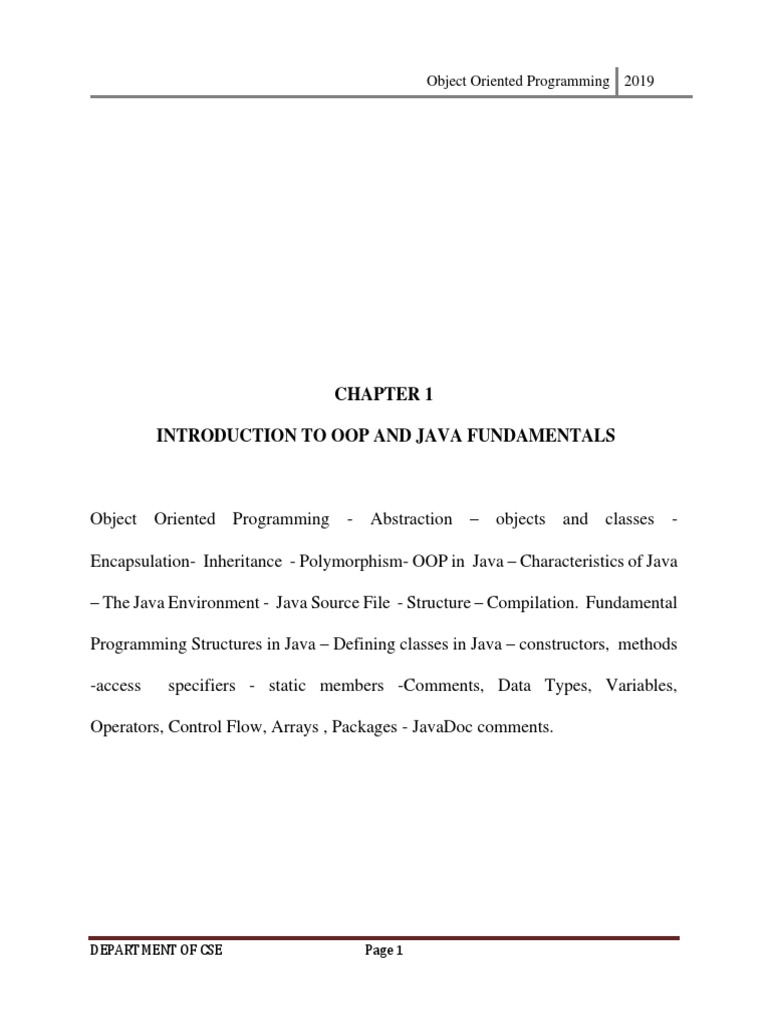 Oops Final Contents | PDF | Java (Programming Language) | Class (Computer Programming)