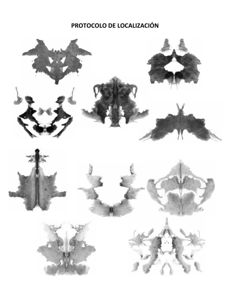 Protocolo de Localización Rorschach | PDF