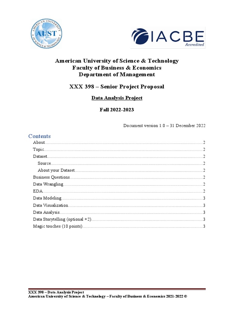 XXX398 Project Template | PDF | Data Analysis | Data