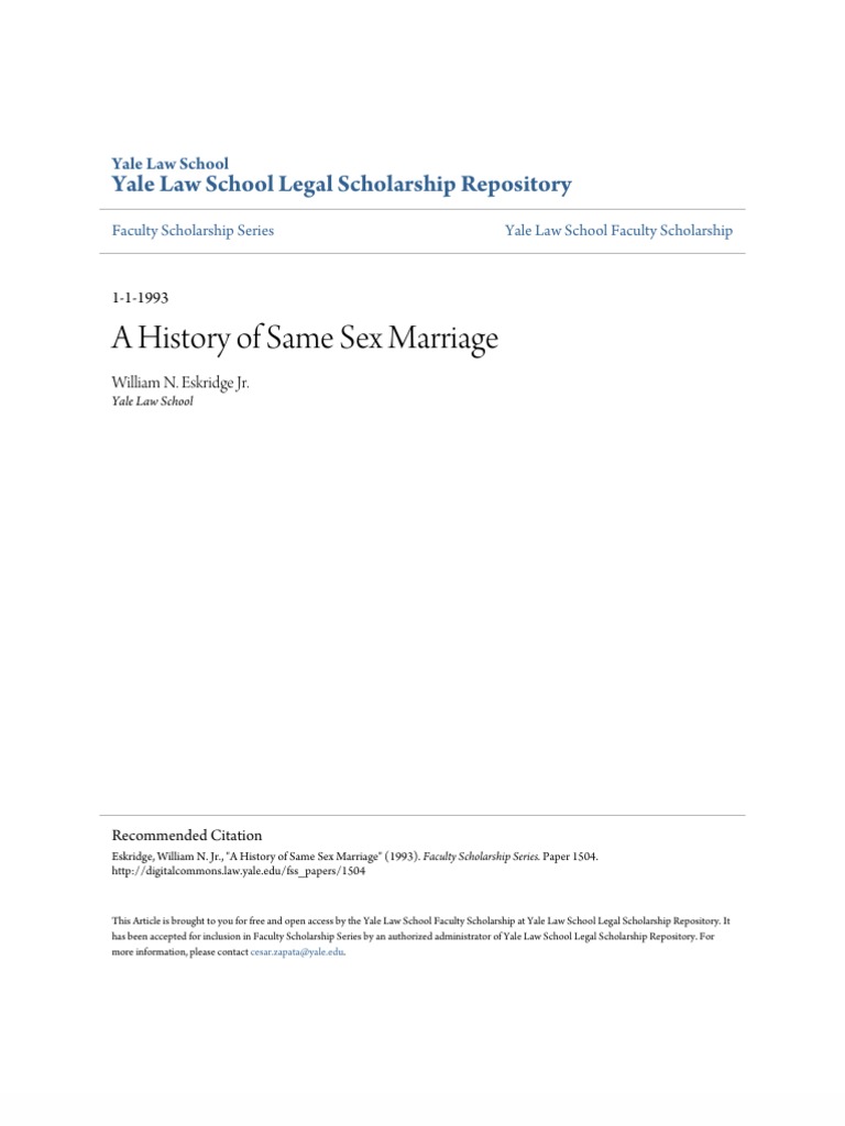 A History of Same Sex Marriage | PDF | Homosexuality | Same Sex Marriage