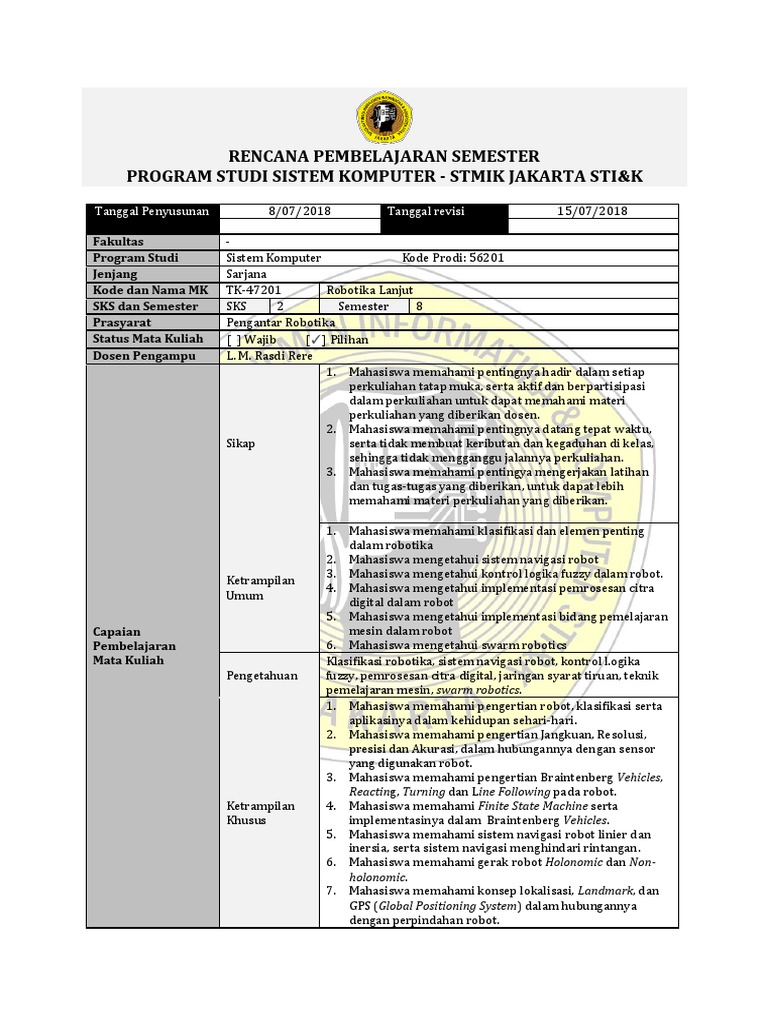 RPS-Robotika Lanjut-SK | PDF