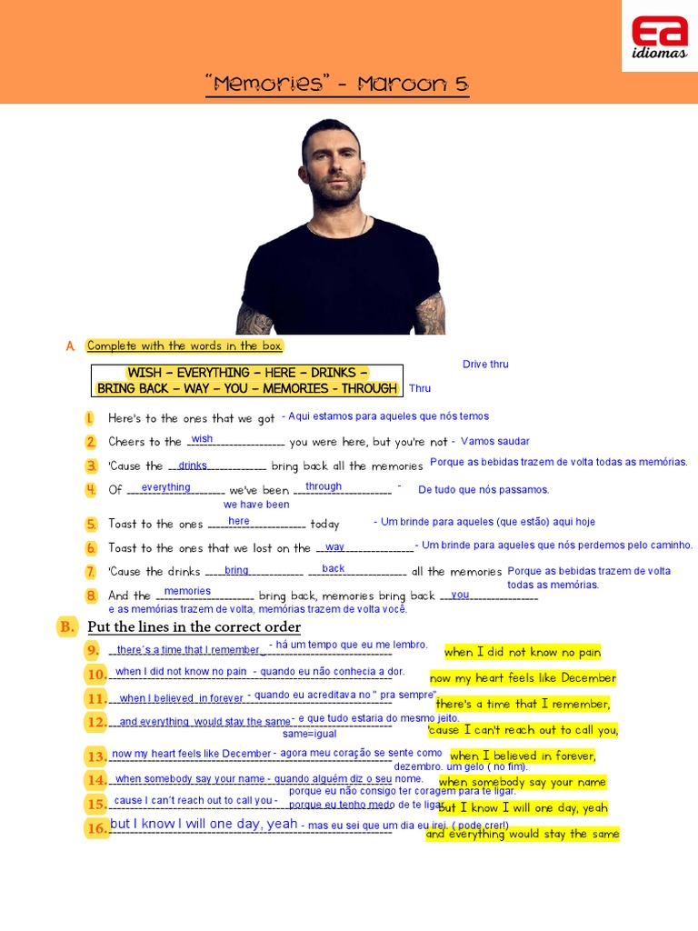 Memories - Maroon 5 - 20h Groups | PDF | Música pop