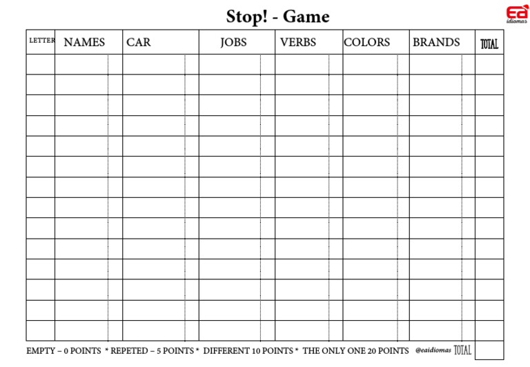 Jogo Do Stop 2 | PDF