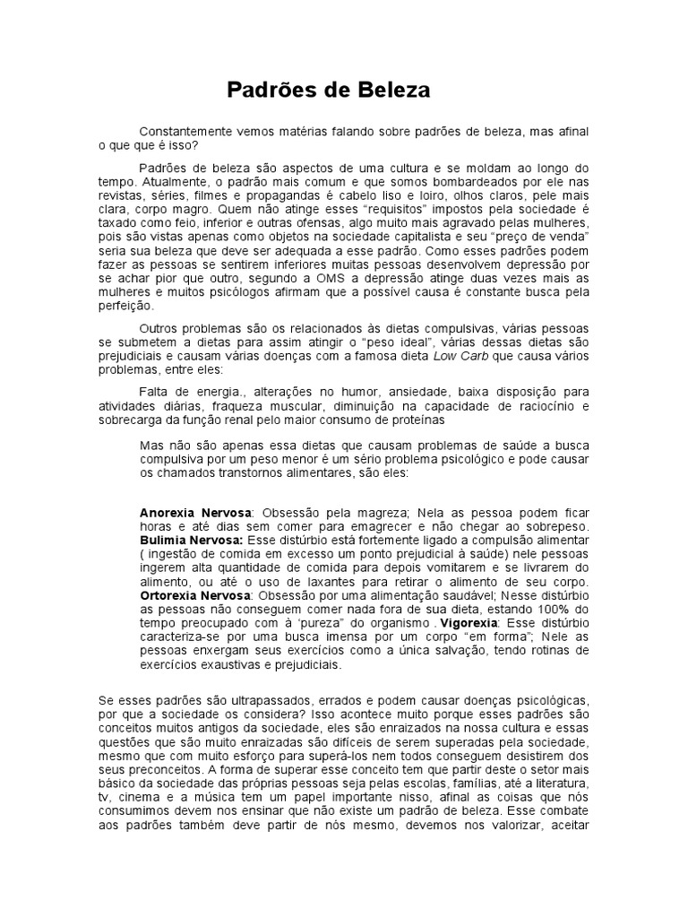 Padrões de Beleza | PDF