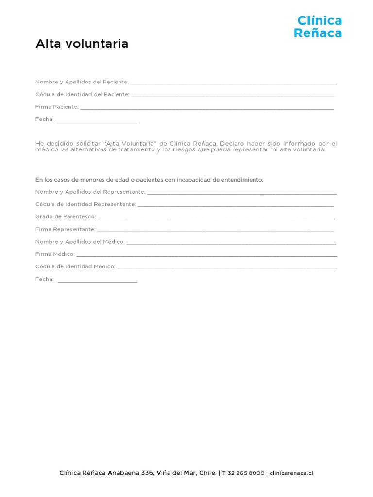 Formulario de Alta Voluntaria | PDF