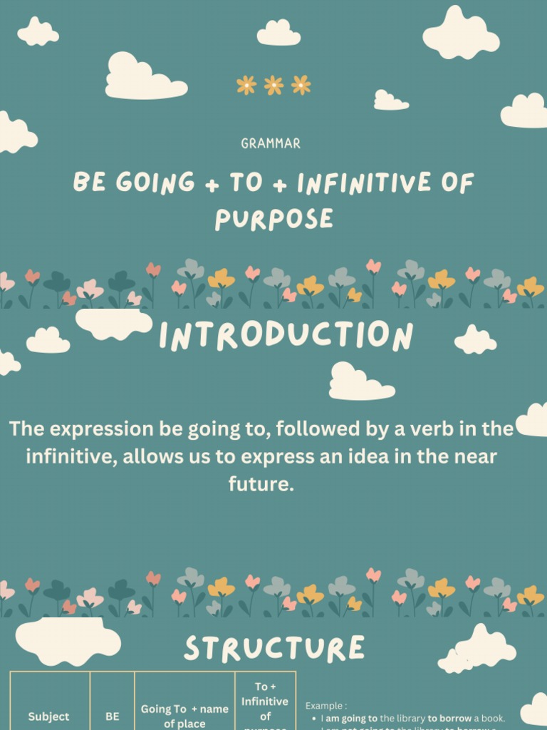 Be Going To + Infinitive of Purpose | PDF