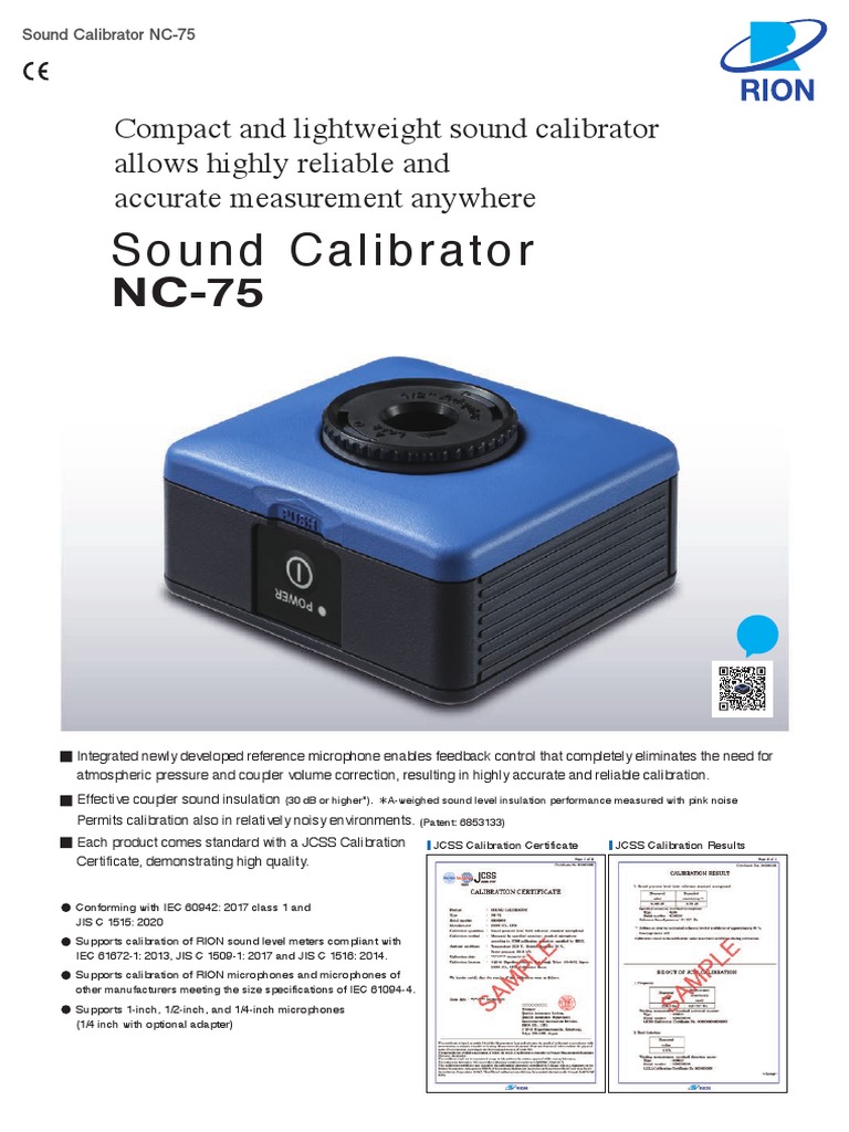NC-75 Datasheet 1709-8 | PDF | Microphone | Metrology