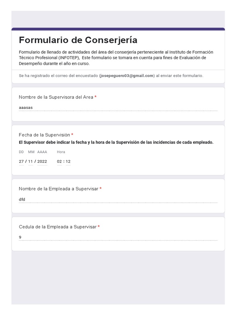 Formulario de Consejeria | PDF