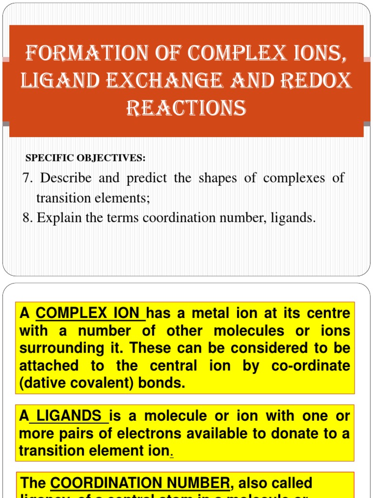 Complex Ions and Ligand Exchange | PDF | Coordination Complex | Ligand