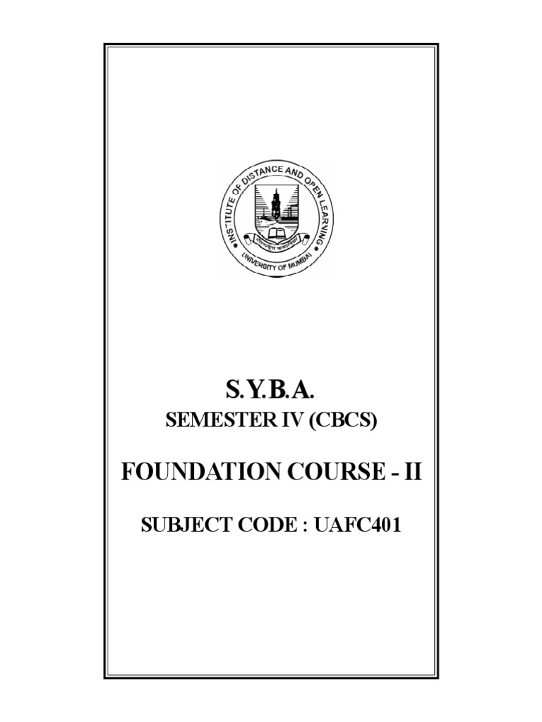 S.Y.B.a. Foundation Course II Eng | PDF | Sales | Consumer Protection