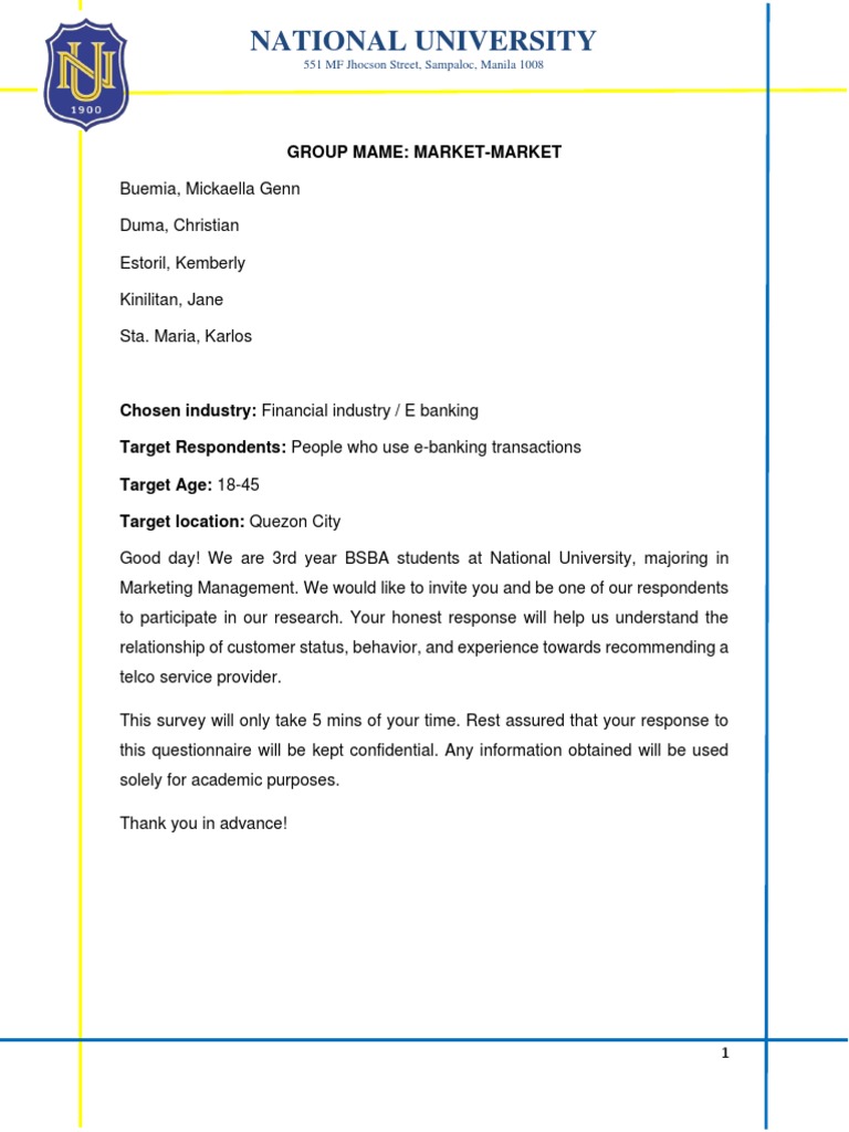 E-banking Survey Questionnaire Final | PDF | Online Banking | Banks ...
