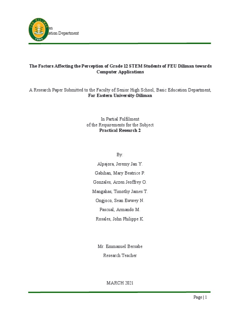 Research Final Paper 1 PDF | PDF | Teaching Method | Learning