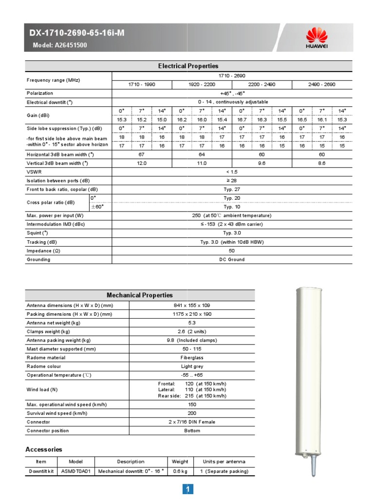 DX-1710-2690 Antenna Specifications | PDF | Decibel | Antenna (Radio)