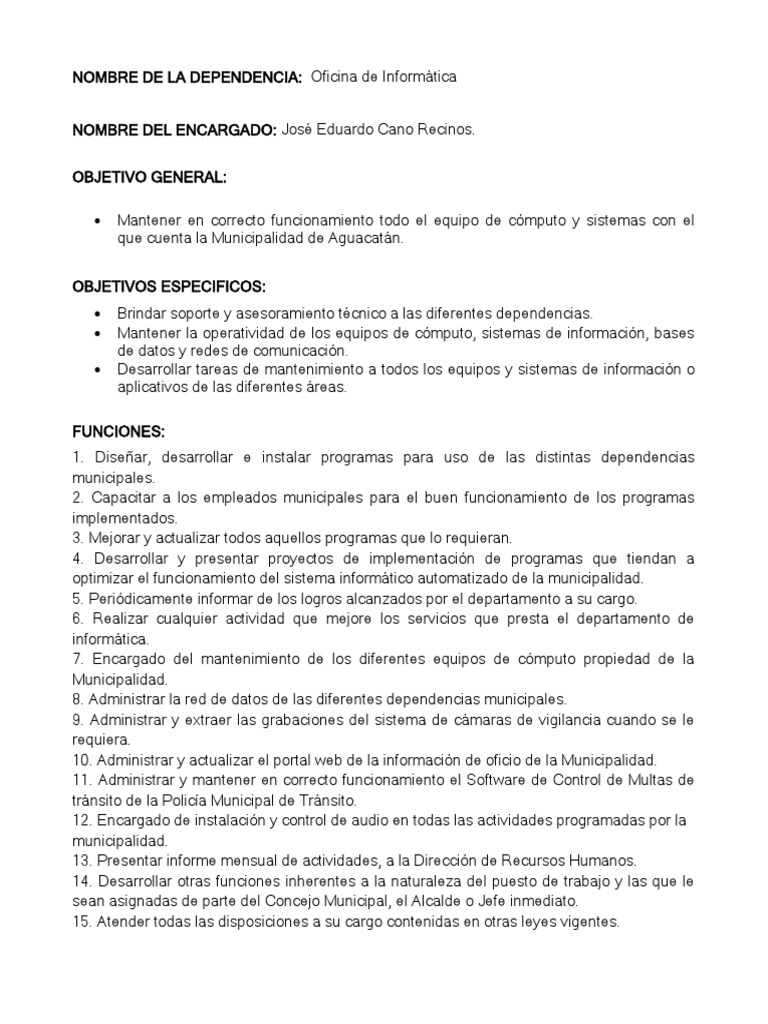 Memoria de Labores - Informatica | PDF | Informática | Gobierno local