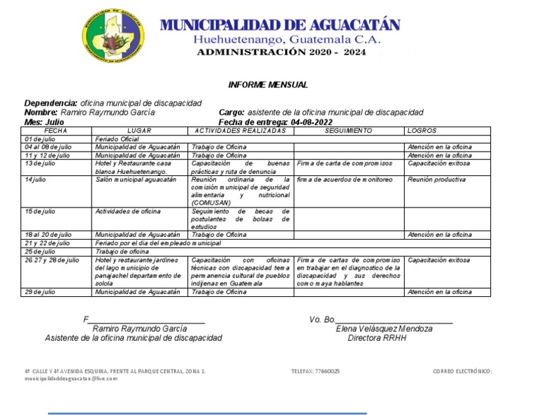 Informe Julio Ramiro | PDF