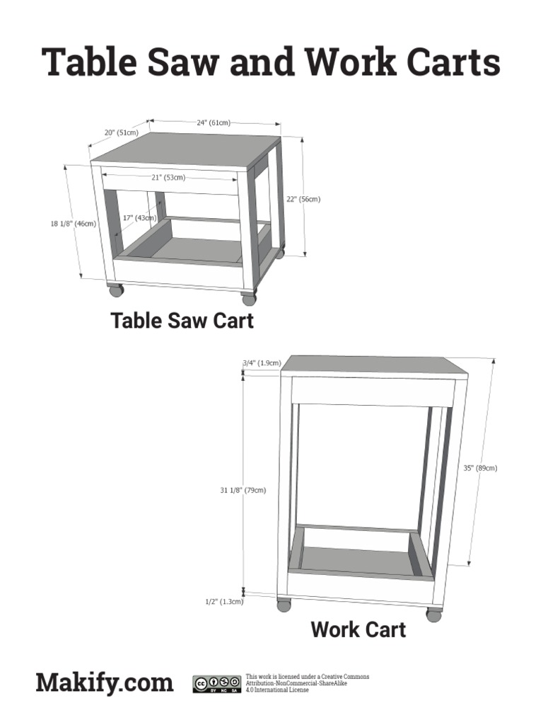 TablebSaw and Work Carts Plans | PDF