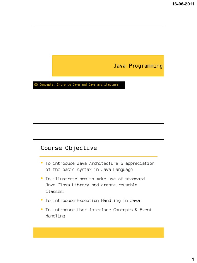 Course Objective: Java Programming | PDF | Java Virtual Machine | Java (Programming Language)