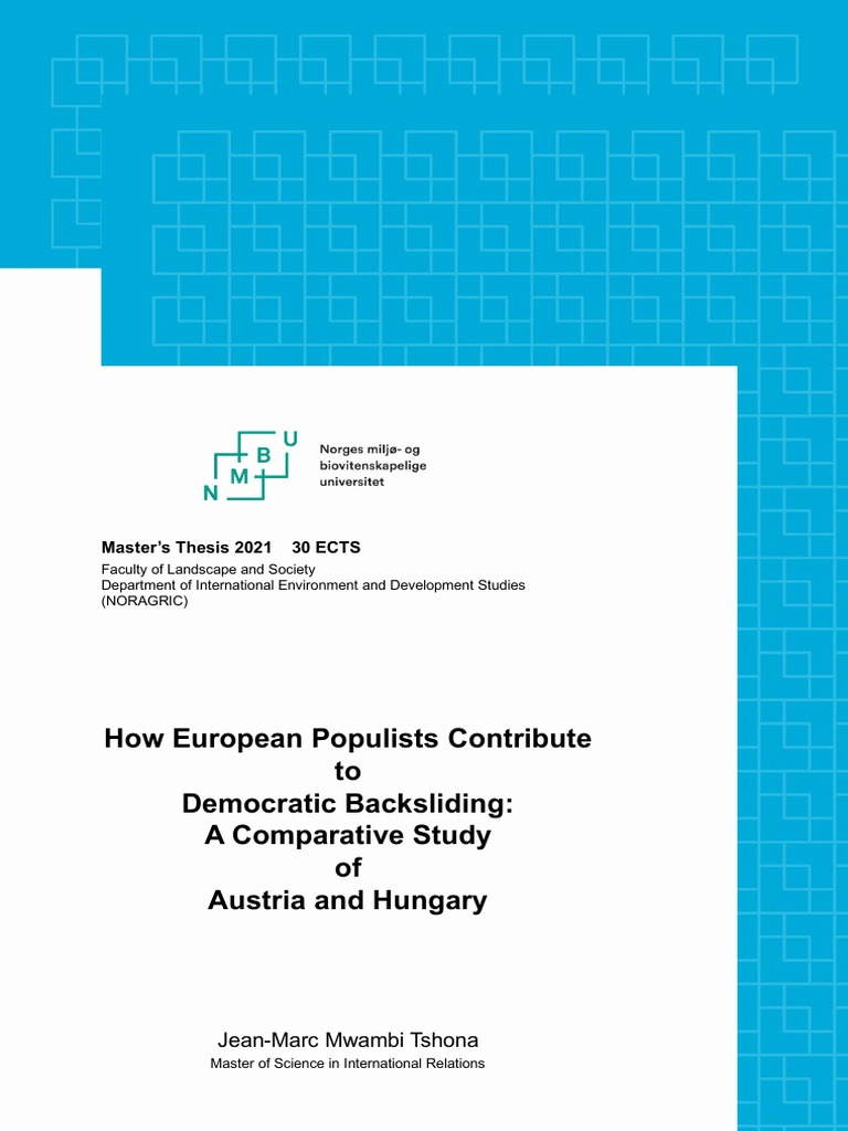 Tshona (2021) - How European Populists Contribute To Democratic ...