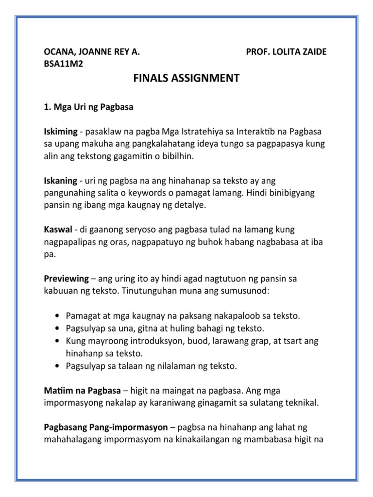 Ocana-Finals Assignment | PDF