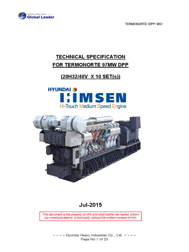 Termonorte 97MW DPP Technical Specs | PDF | Mains Electricity | Transformer