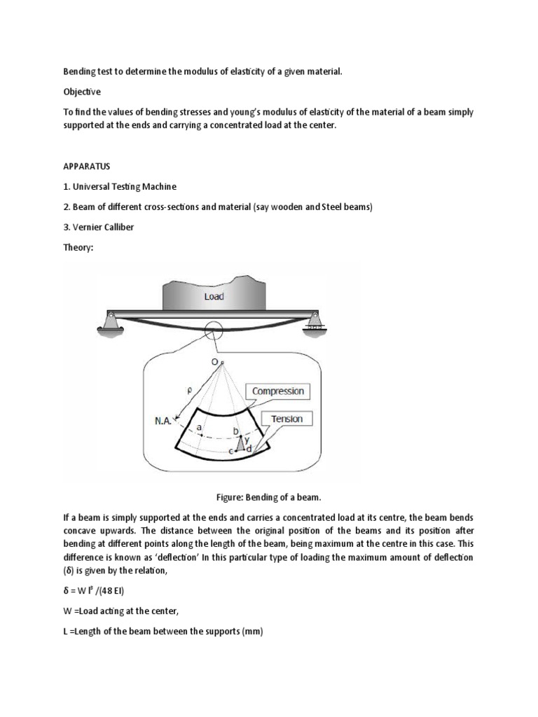 Lab 2 Som Bending Pdf Bending Beam Structure 9914