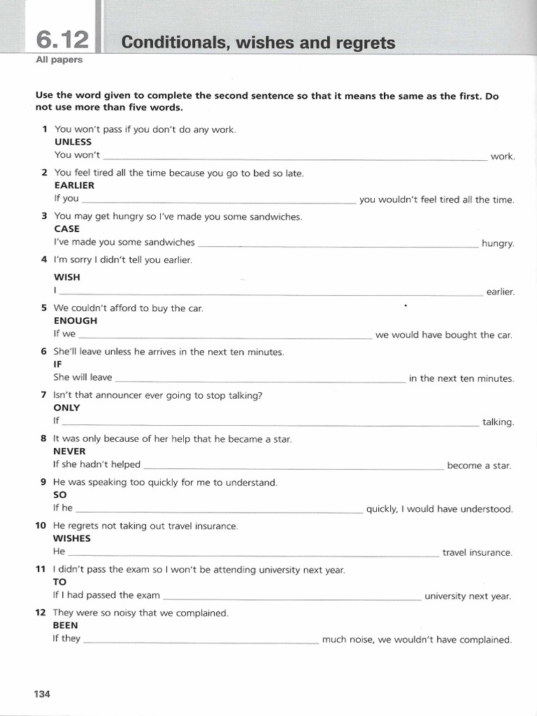 6.12 Conditionals, Wishes and Regrets | PDF
