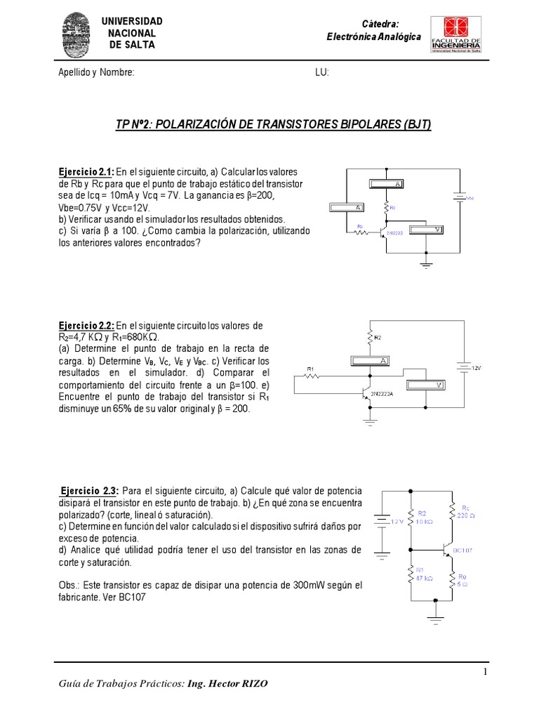 TP02 Electromecanica | PDF | Transistor | Transistor de unión bipolar